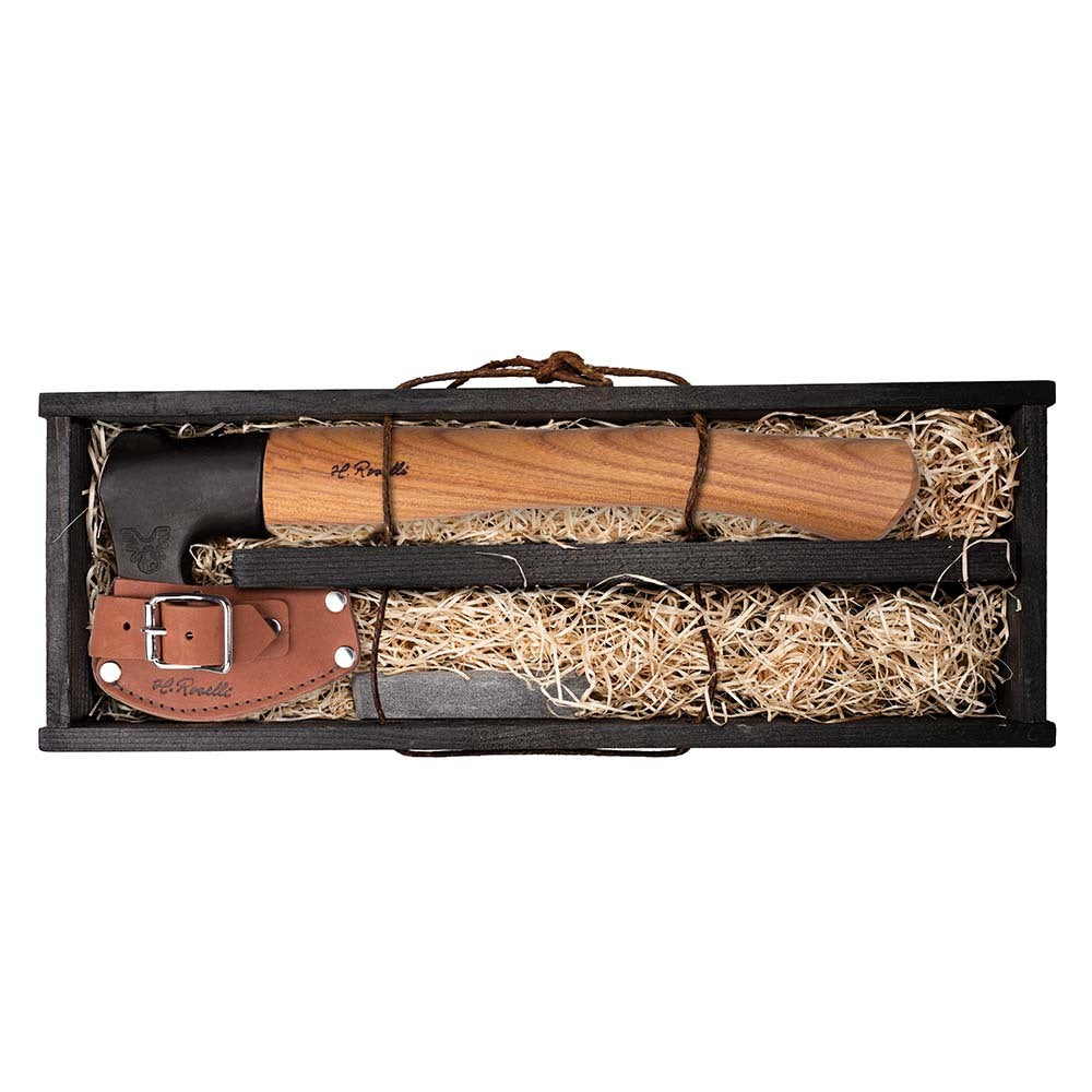 Axe Short Handle Giftbox | Red Elm & Leather Case | Roselli Finland